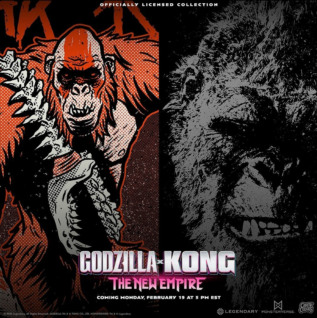 Cavitycolors unveil Godzilla x Kong apparel featuring artwork of Skar King and Shimo!