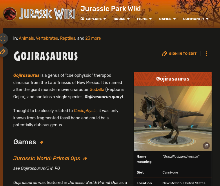 There was a real dinosaur called the GOJIRASAURUS - Godzilla Forum