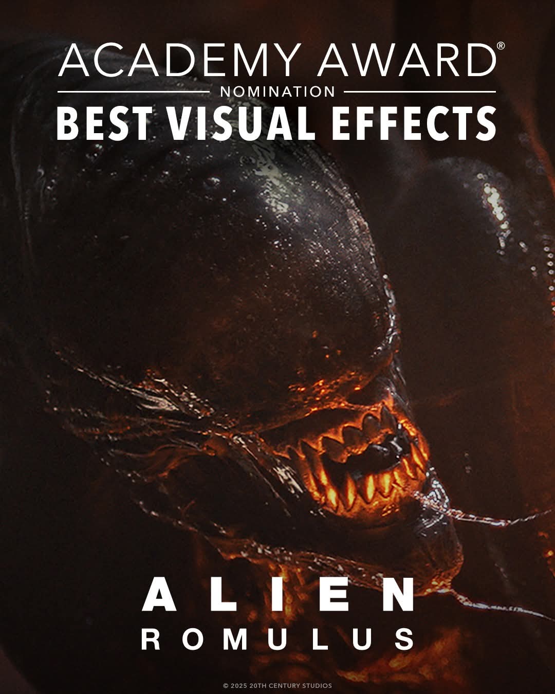 Alien: Romulus nominated for Best Visual Effects Academy Award!