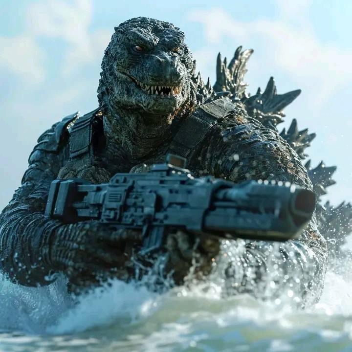 A.I. Artwork puts guns in Godzilla’s hands - as if his Atomic Breath ...