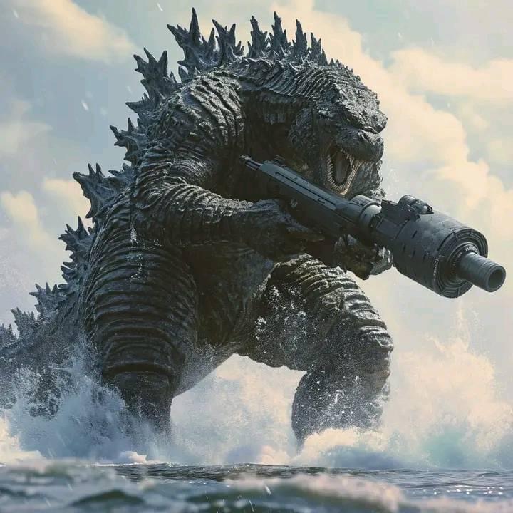 A.I. Artwork puts guns in Godzilla’s hands - as if his Atomic Breath ...