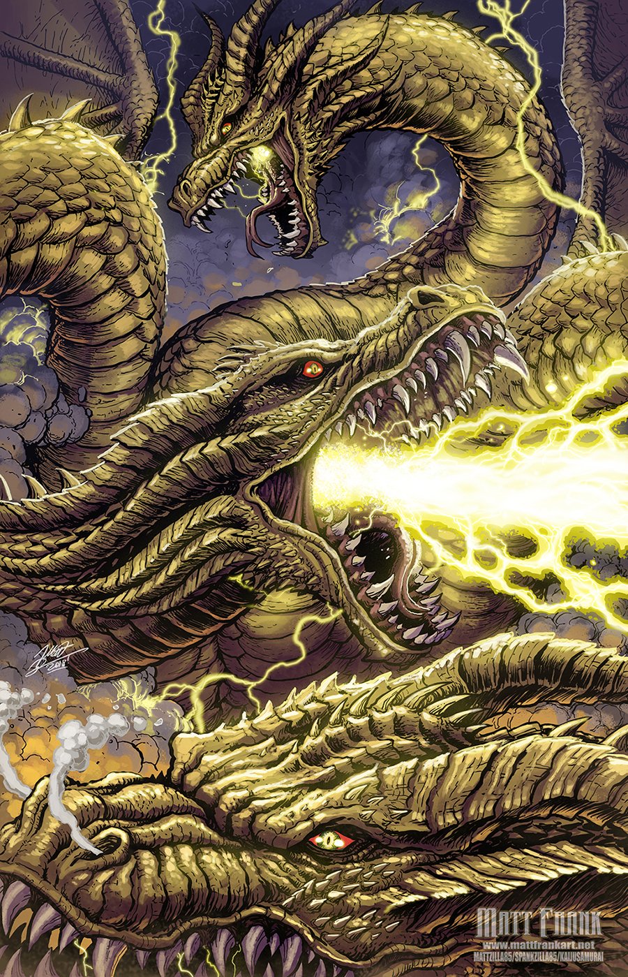 Matt Frank debuts new King Ghidorah artwork!
