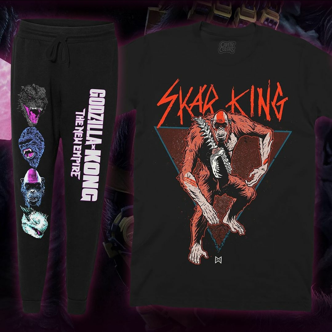 Cavitycolors unveil Godzilla x Kong apparel featuring artwork of Skar ...